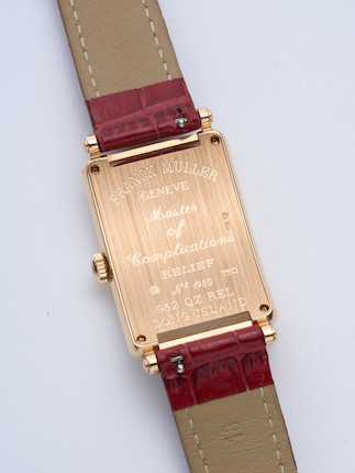 Bonhams : FRANCK MULLER LONG ISLAND, REF.952QZREL, A PINK GOLD ...
