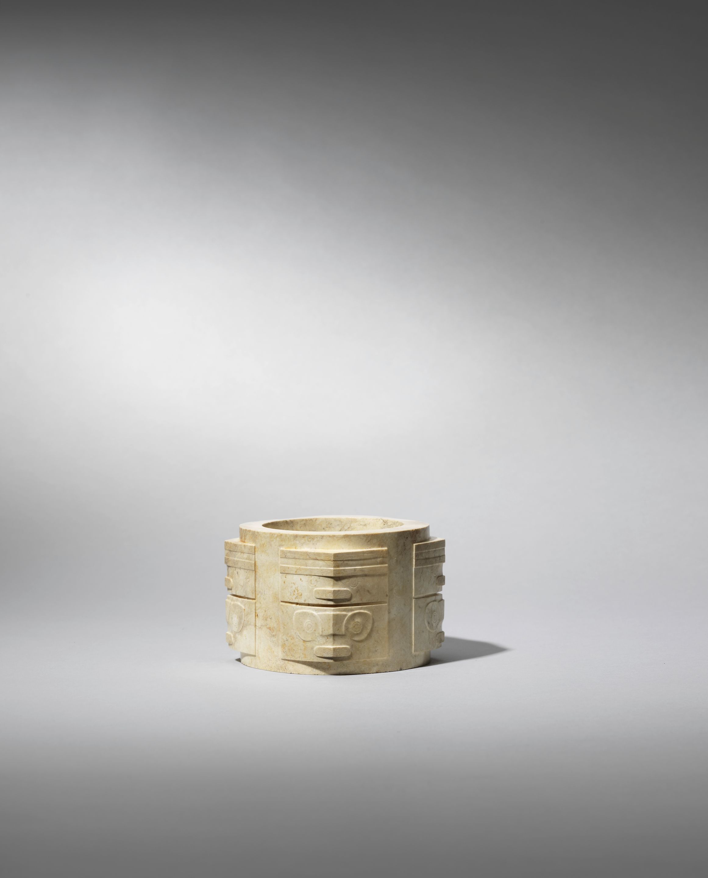 Bonhams : A very rare archaic jade ritual vessel, cong Neolithic Period ...