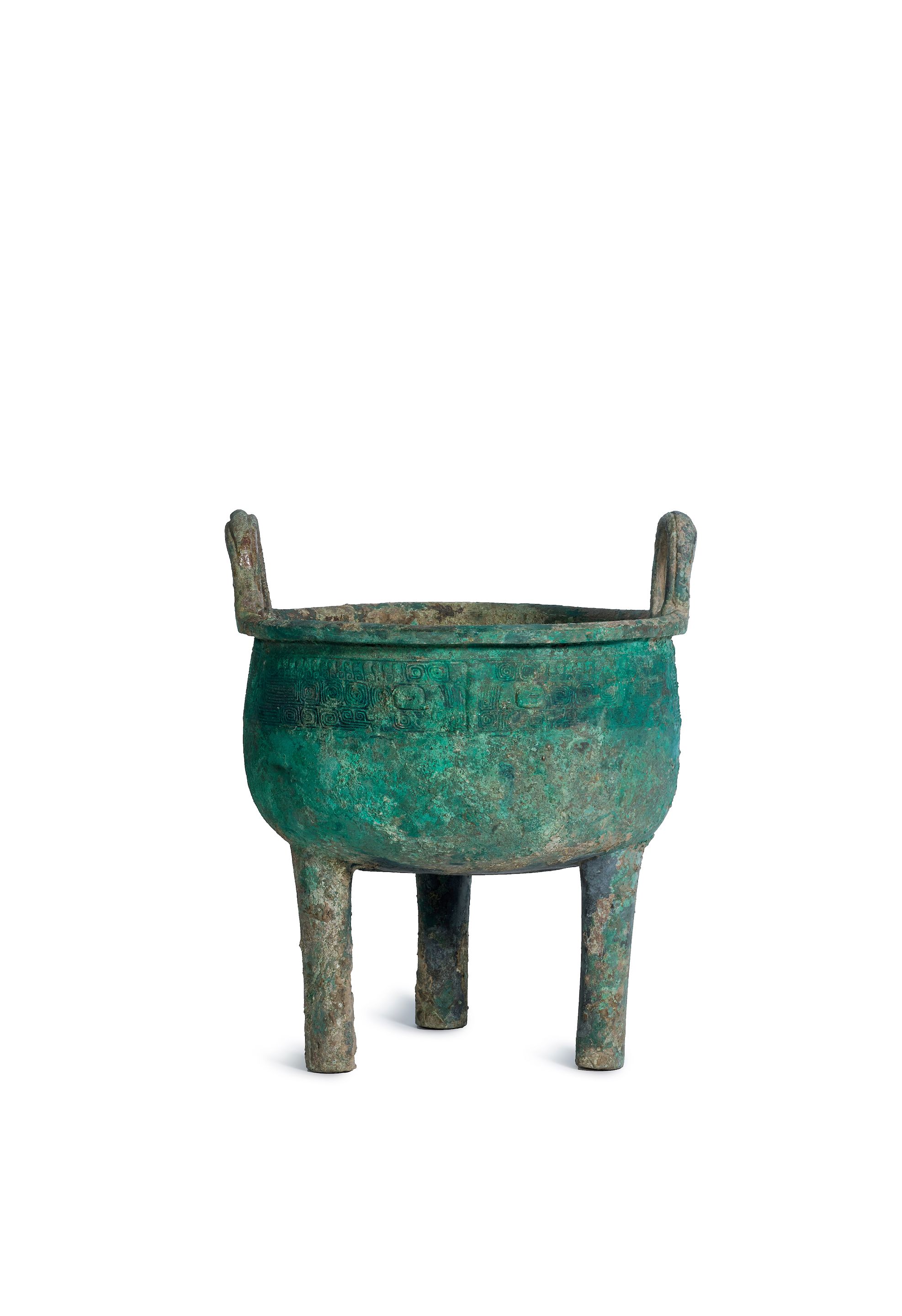 Bonhams : AN ARCHAIC BRONZE RITUAL FOOD VESSEL, DING Late Shang/Early ...