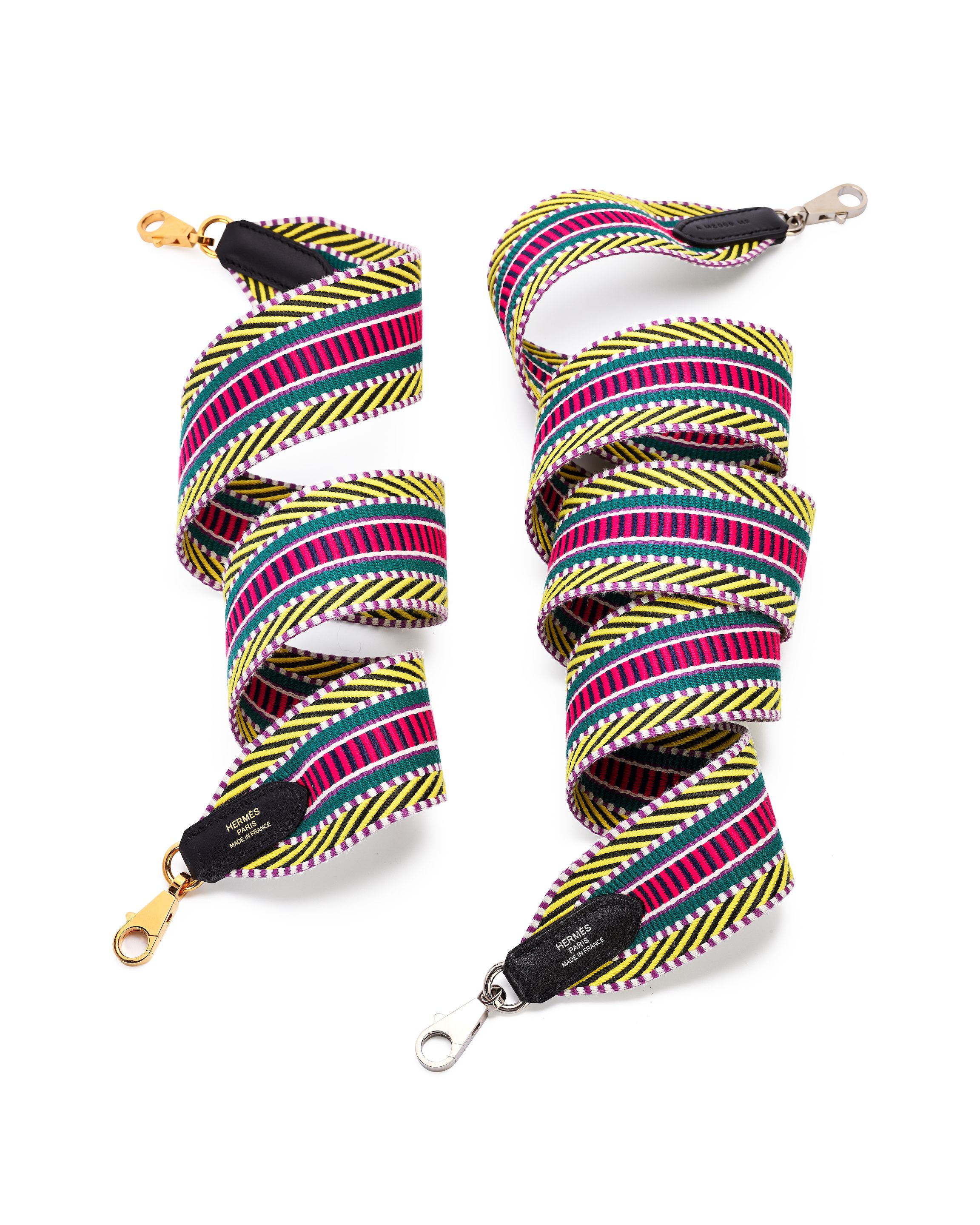 Bonhams : HERMÈS A SET OF 2 YELLOW MULTICOLOR TOILE CANVAS BLACK SWIFT ...