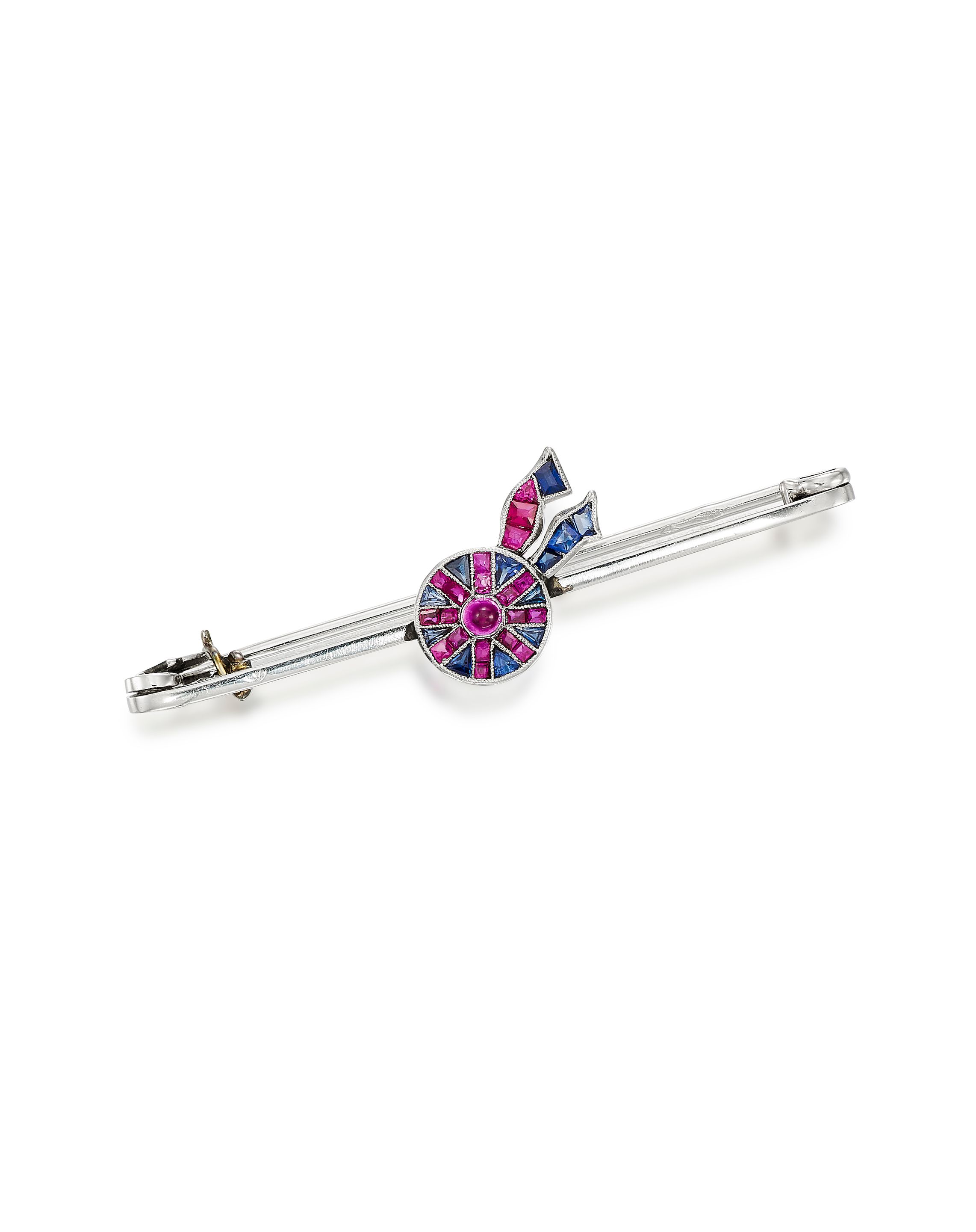 Bonhams : CARTIER GEM-SET 'BRITISH COCKADE' BAR BROOCH, CIRCA 1917
